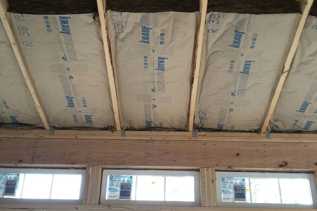 Insulation Overhead Installation | Drywall Barn